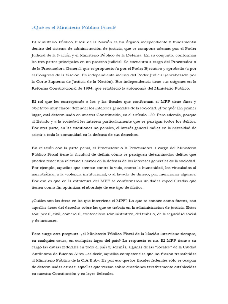 Qué Es El MPF 2025 | PDF | Judicaturas | Fiscal