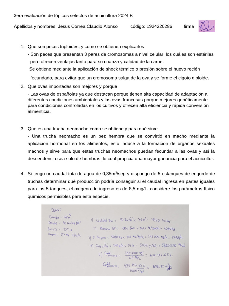 Acuicultura: Triploides y Truchas Neomachos | PDF | Acuicultura | Pescado