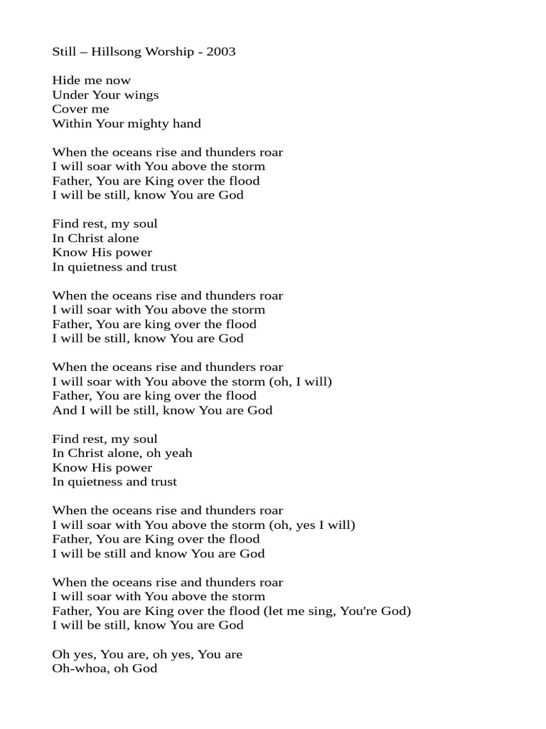 Still – Hillsong Worship - 2003 | PDF