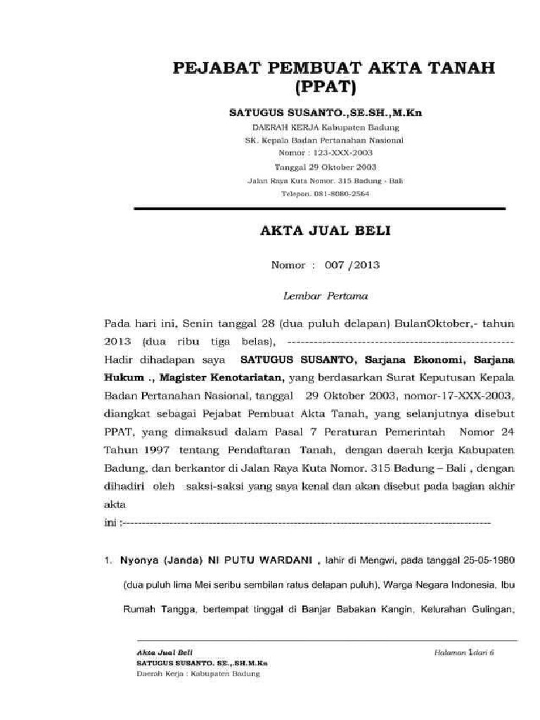 Contoh-AJB-Rumah | PDF