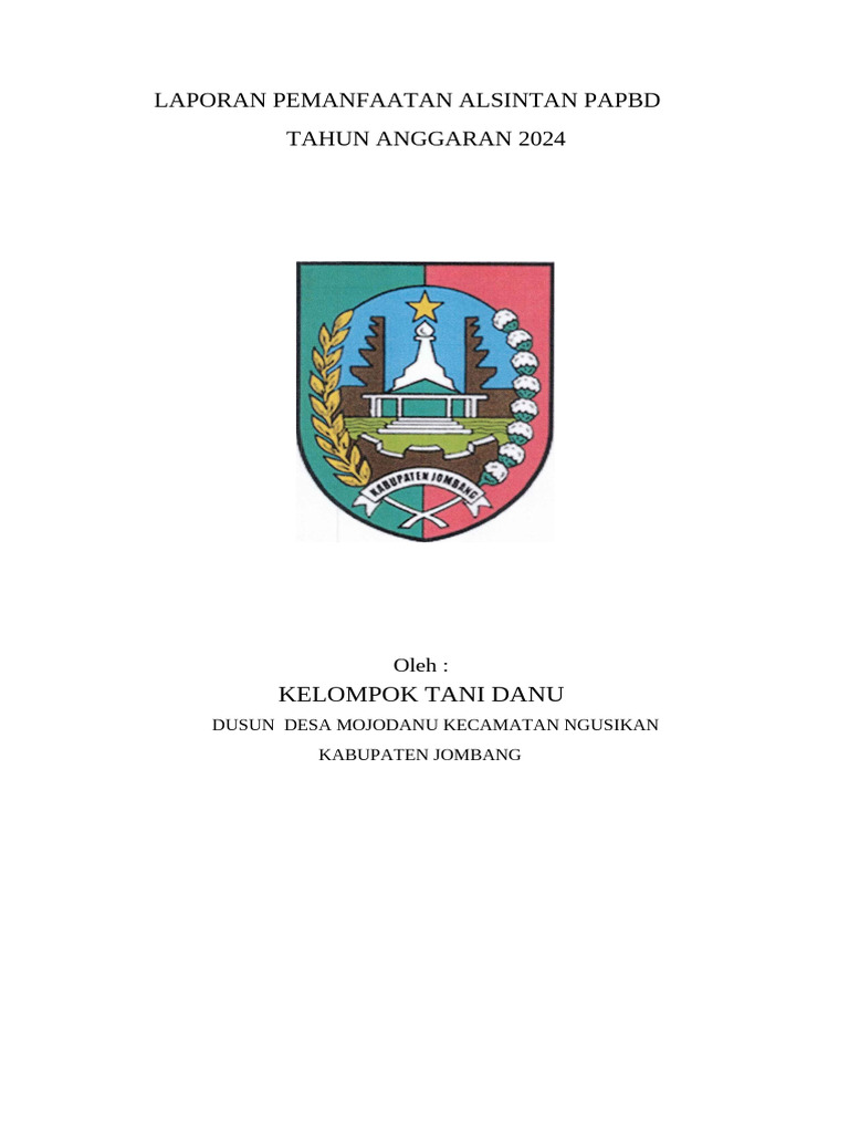 Poktan Danu - Laporan Pemanfaatan Alsintan 2023 | PDF