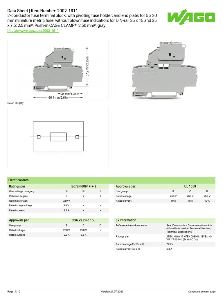 Fuse Terminal Block Data Sheet | PDF | Fuse (Electrical) | Electrical ...
