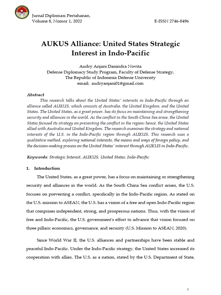 AUKUS: U.S. Strategy in Indo-Pacific | PDF | Treaty On The Non ...