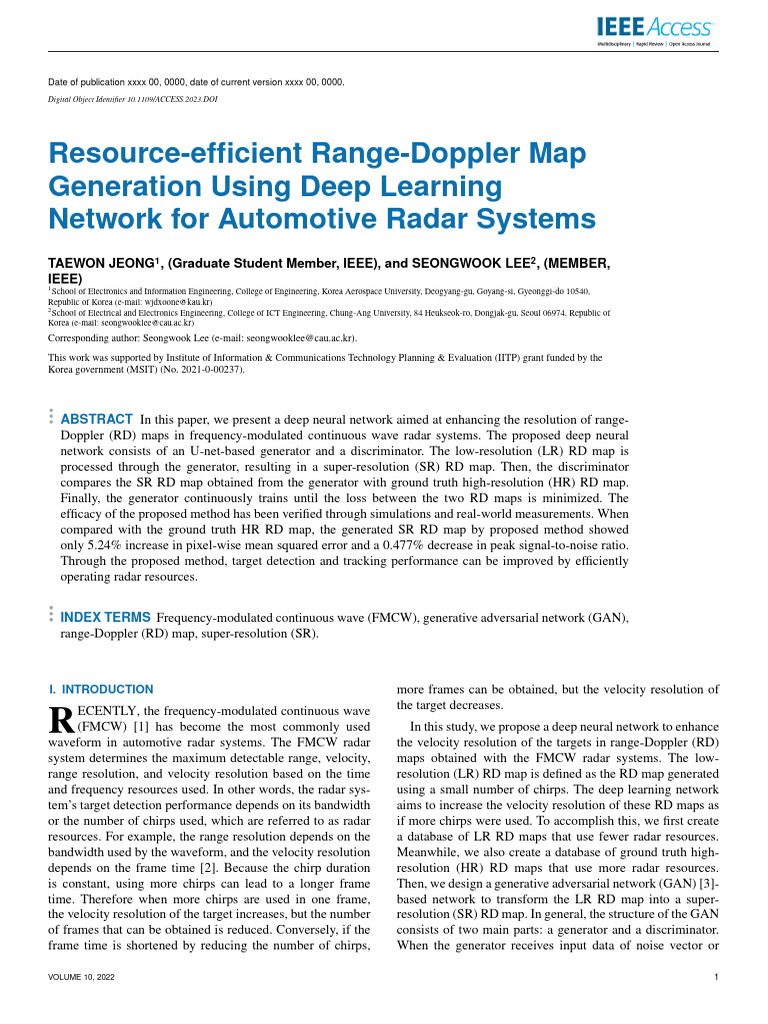 Resource-Efficient Range-Doppler Map Generation Us | PDF | Eigenvalues And Eigenvectors | Radar
