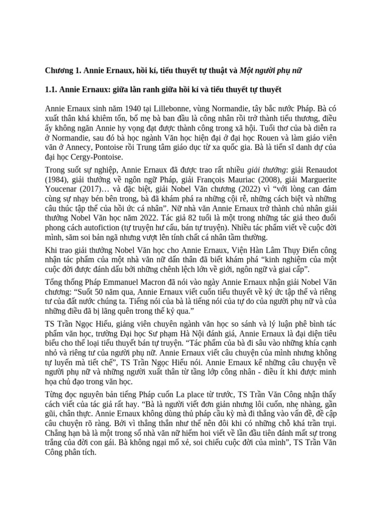 2.1. Nhom 2 - Mot Nguoi Phu Nu - Chuong 1 - HVA Edited | PDF