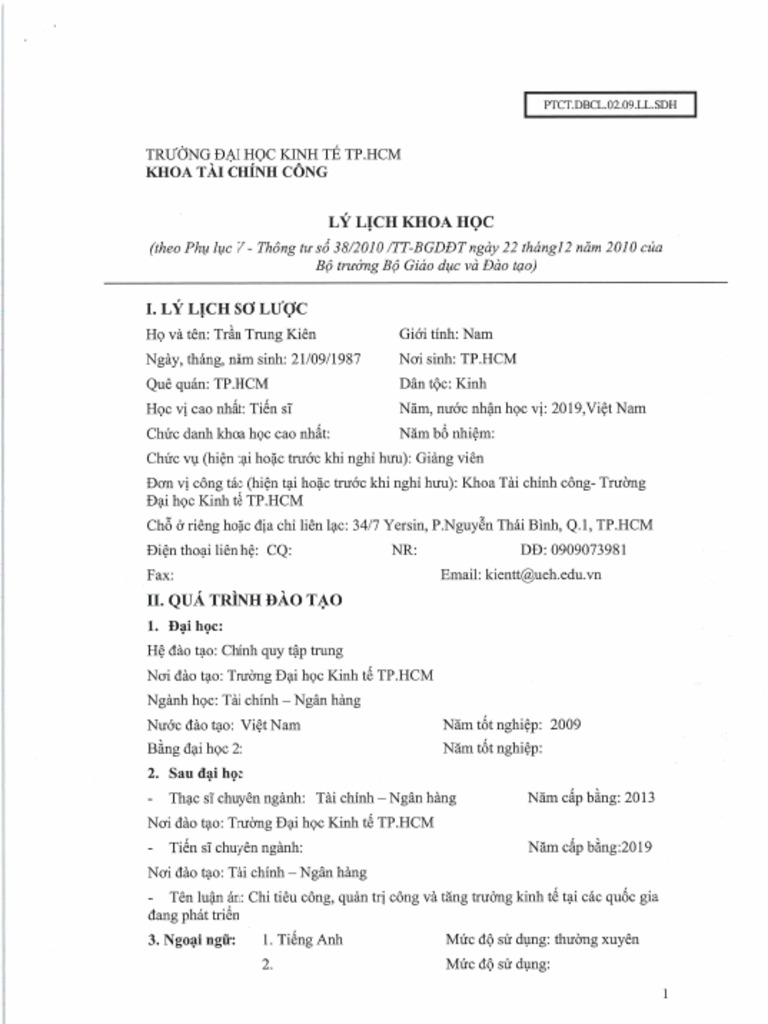 TCC Tran Trung Kien | PDF