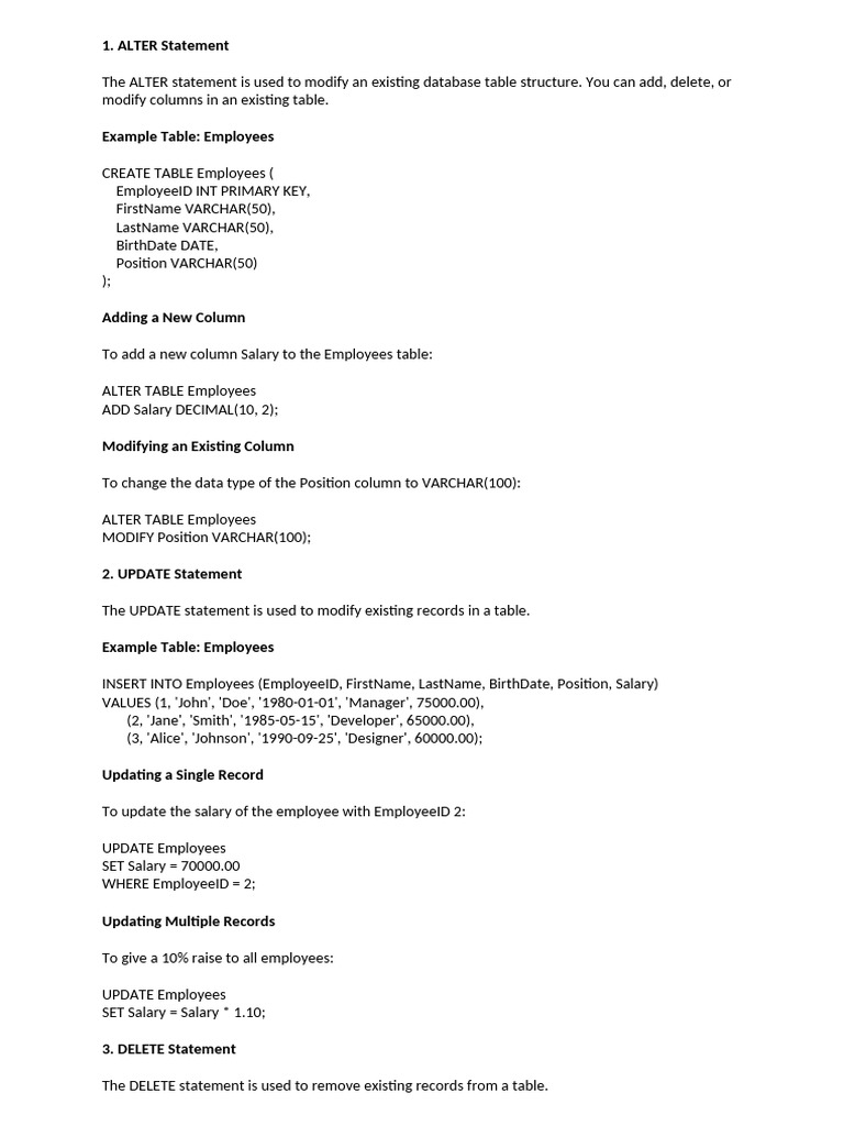 alter and update | PDF | Computer Programming | Software Design