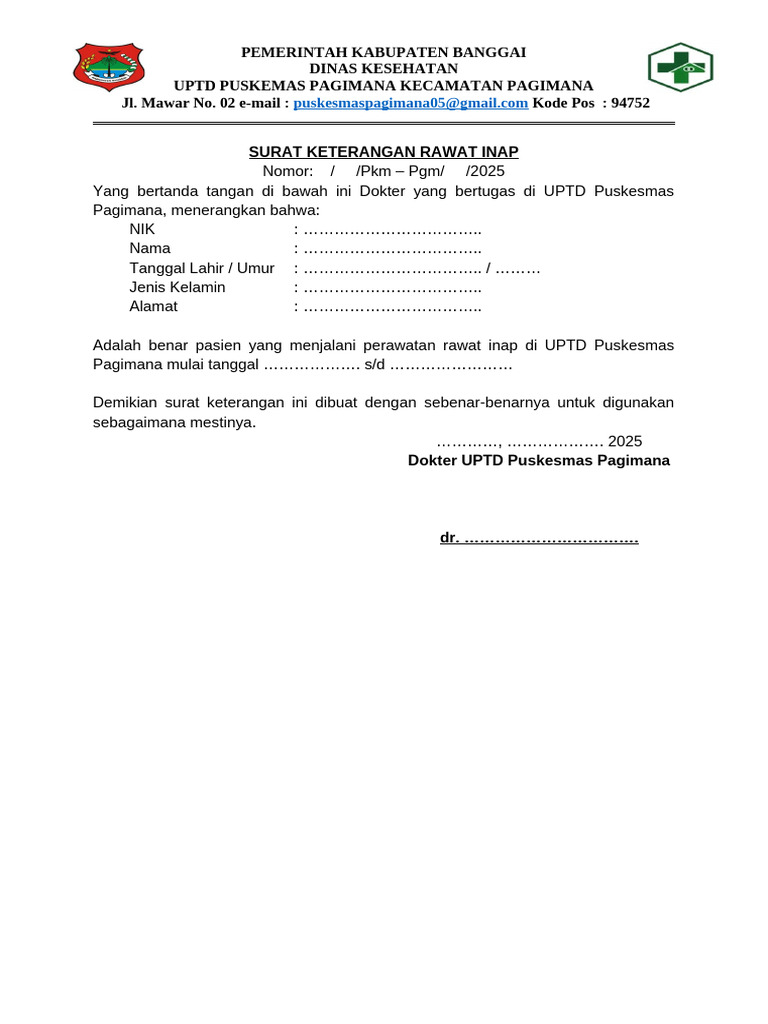 Surat Keterangan Rawat Inap | PDF