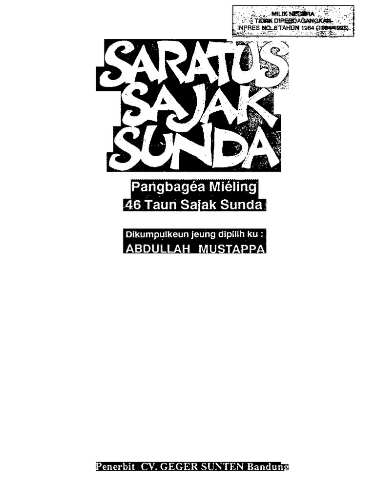 Saratus Sajak Sunda - Abdullah Mustapa - 250417 - 110455 | PDF