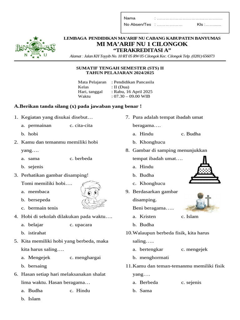 2 - Pendidikan Pancasila STS 2 Kelas 2 2024 2025 | PDF