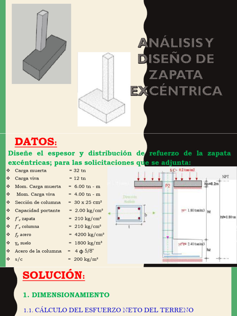 Analisis y Diseño de Zapata Excentrica | PDF
