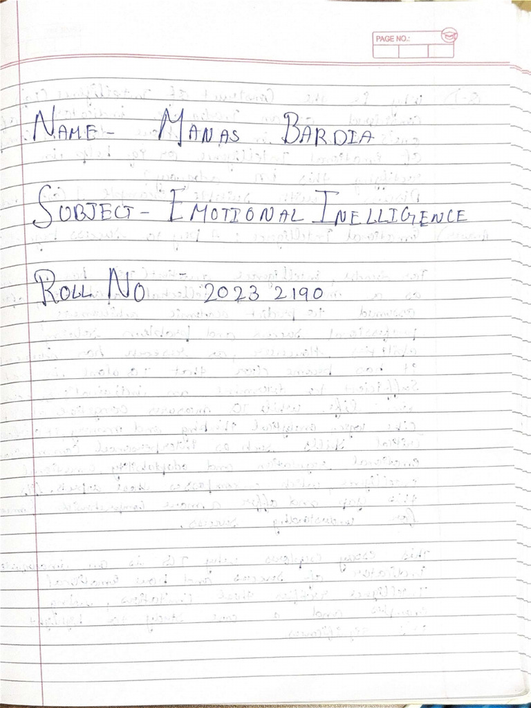 Manas Bardia 20232190 Emotional Intelligence Assignment - Compressed | PDF