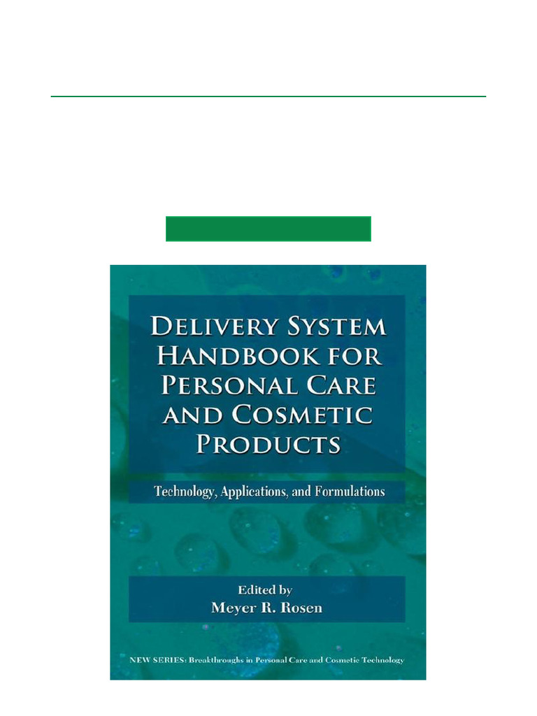Delivery System Handbook For Personal Care and Cosmetic Products ...
