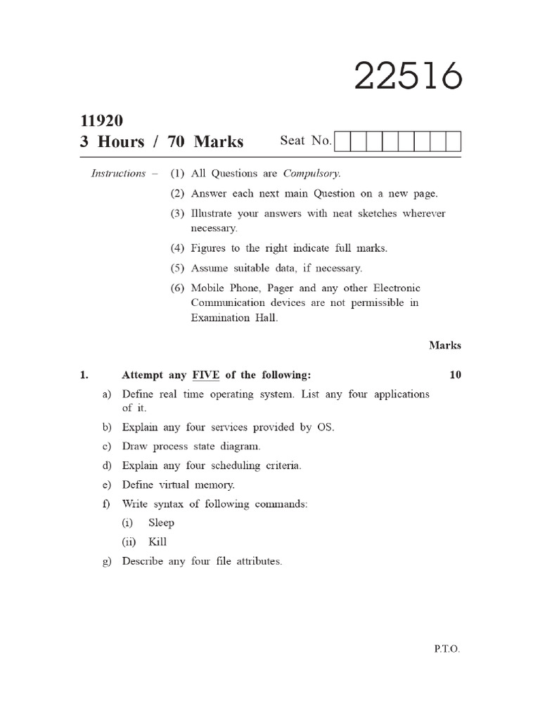 2019 Winter Question Paper (Msbte Study Resources) | PDF | Operating System | Process (Computing)