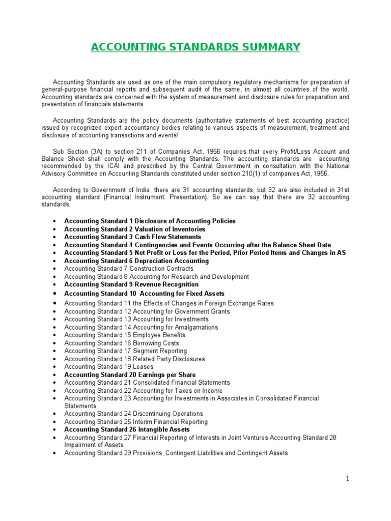 Accounting Standard Summary | Download Free PDF | Consolidation ...