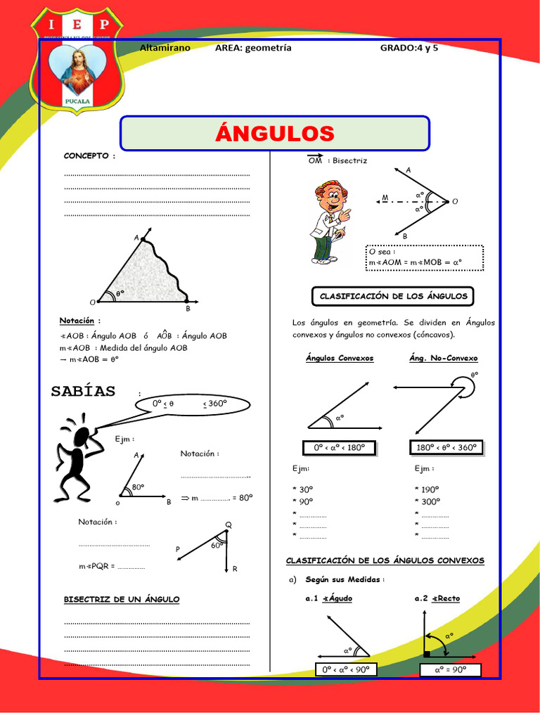 Ángulos Cuarto-de-Secundaria Ok | PDF | Ángulo | Trigonometría
