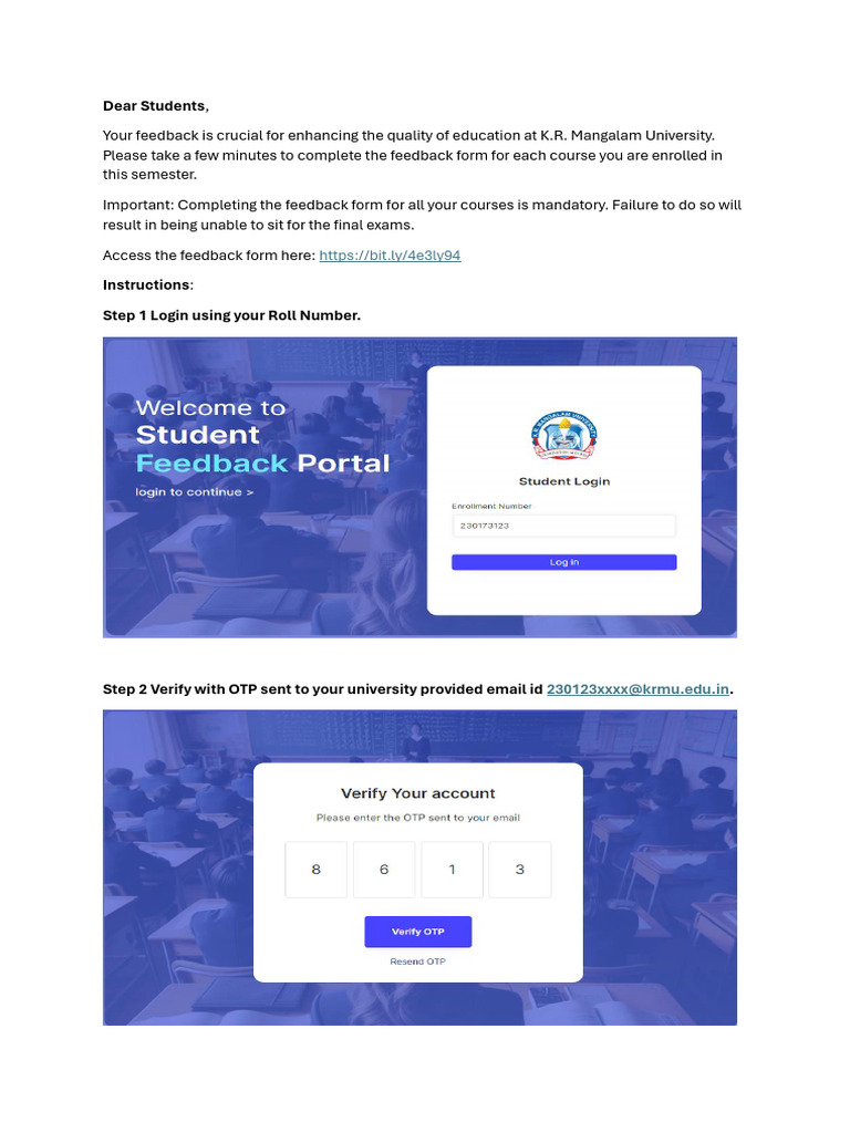 Feedback Instruction 2023 2024 Even Sem | PDF