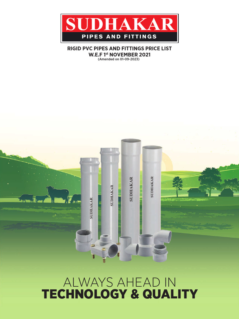 Sudhakar PVC-Pipes-Fittings-Price-List | PDF | Pipe (Fluid Conveyance ...
