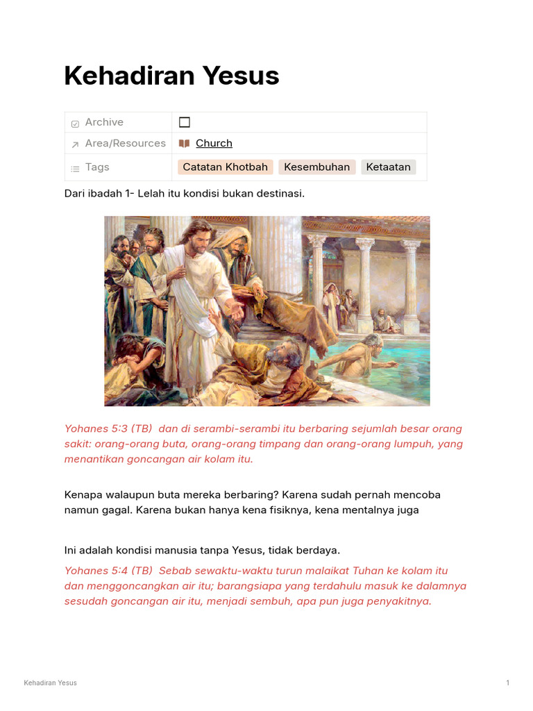 Kehadiran Yesus | PDF