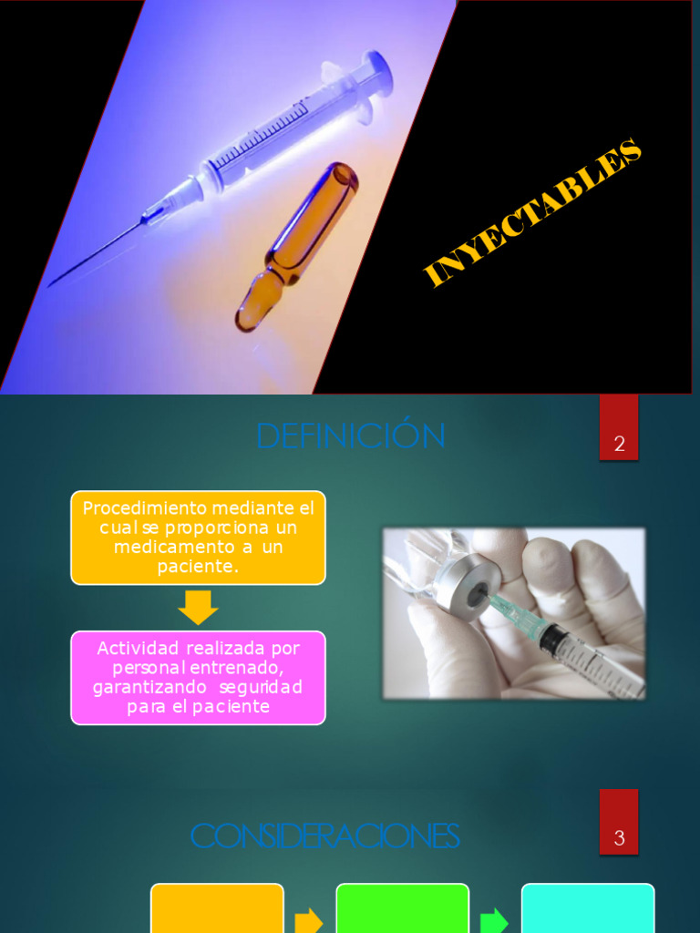 Guía Completa de Inyectables y Administración | PDF | Inyección ...