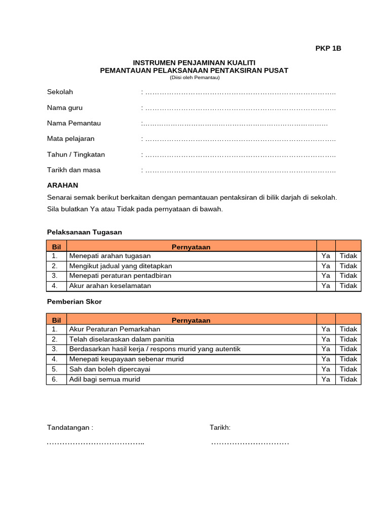 BORANG PKP 1B | PDF