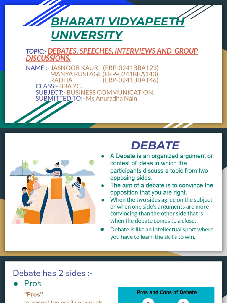 Debate, Speeches, Interview, Group Discussion | PDF | Interview | Job ...