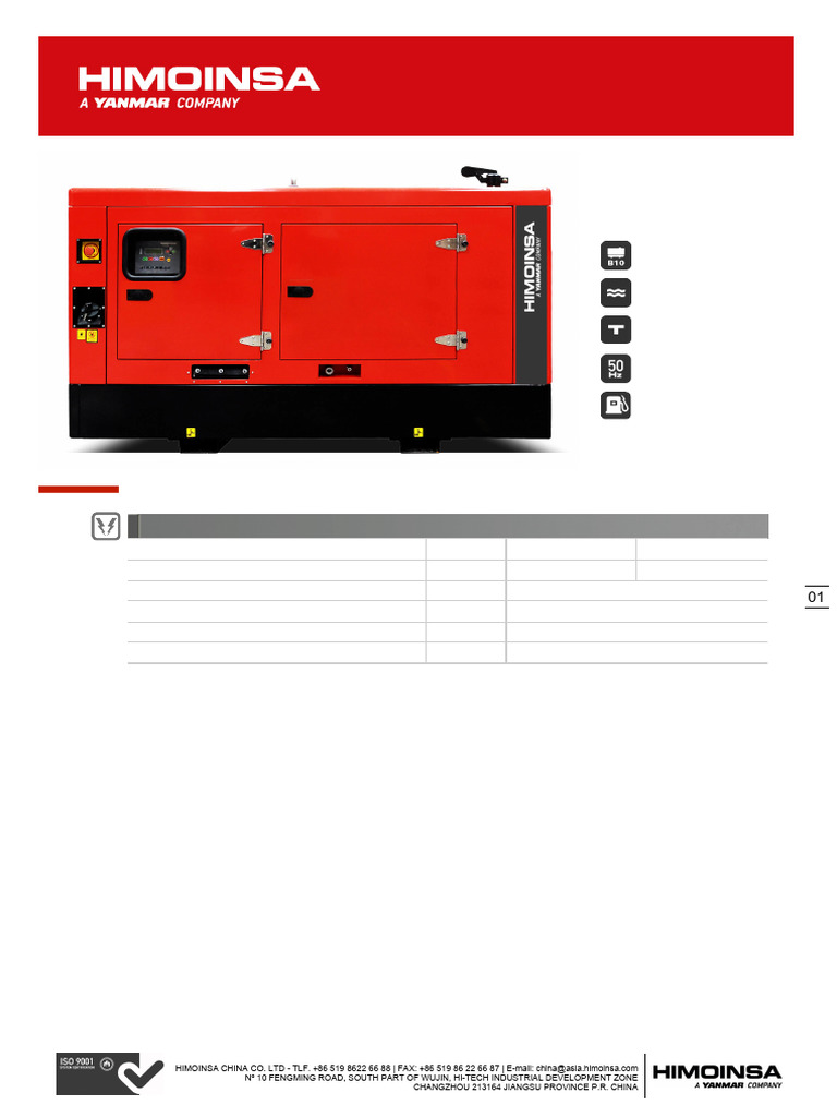 Generator Set Data Sheet Hyw 35 t5 Soundproof English | PDF ...