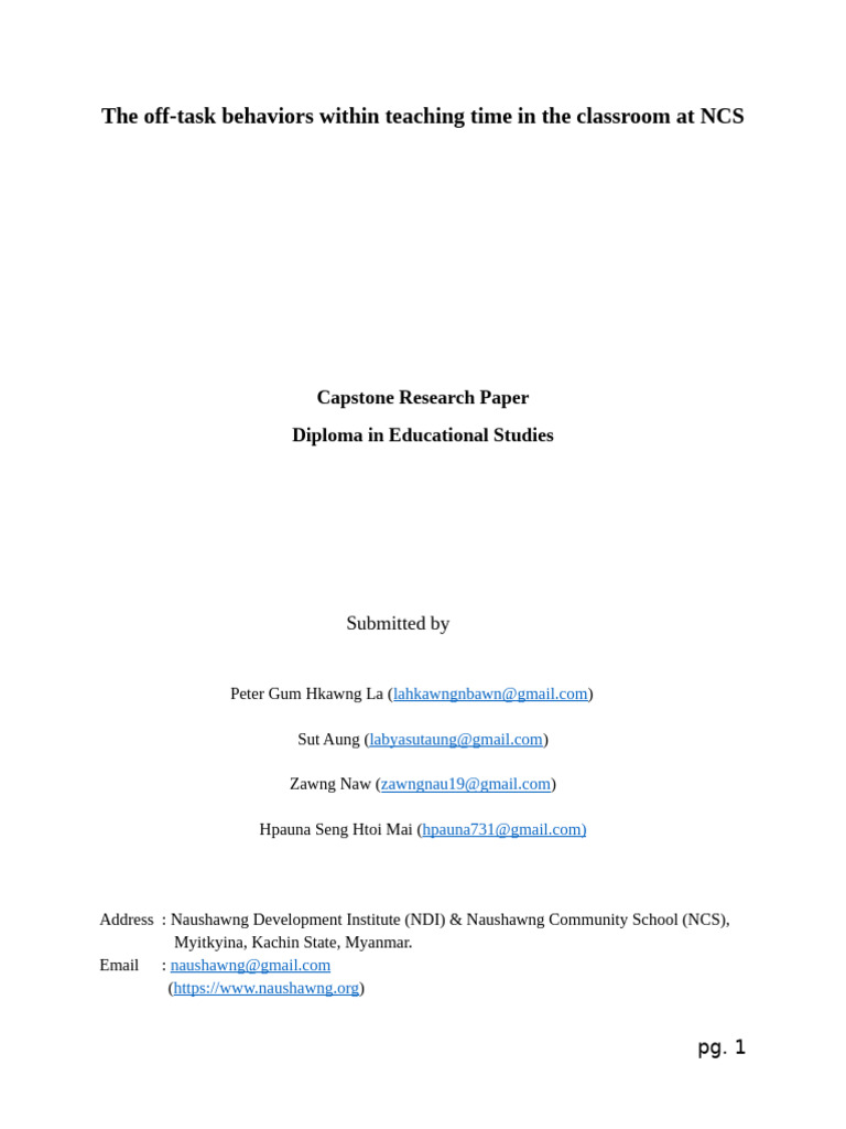 Final Paper of Capstone Research | PDF | Teachers | Survey Methodology
