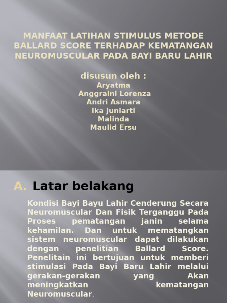 Powerpoint Tugas Ballard Score | PDF