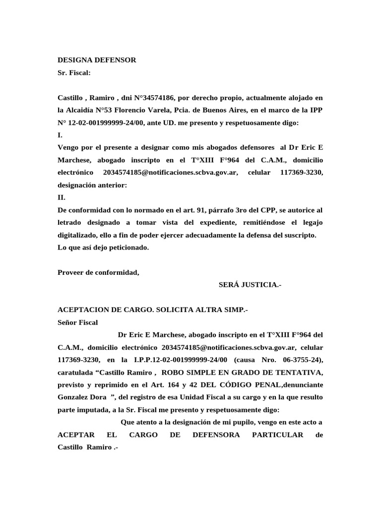 Designa Defensor | PDF | Castigos | Prisión