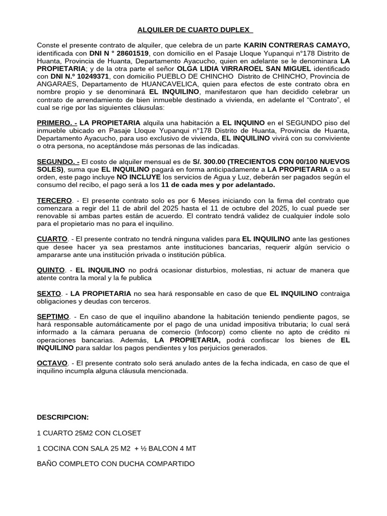 Contrato de Duplex | PDF | Apartamento