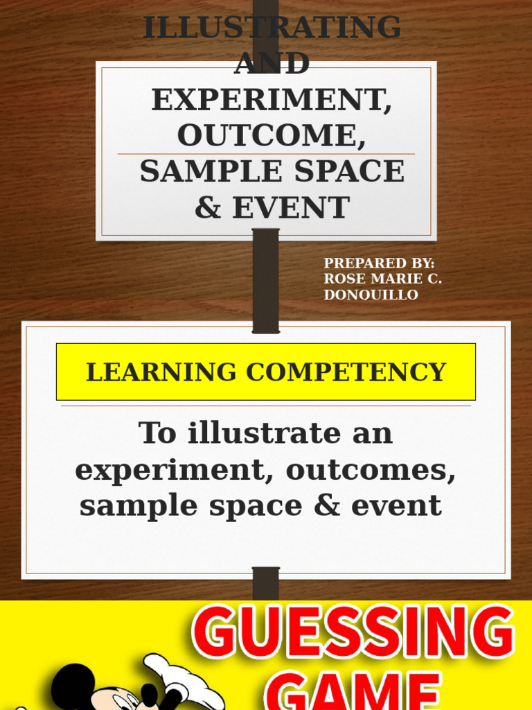 ILLUSTATING EXPERiMENT, OUTCOME, SAMPLE | PDF | Mathematical Concepts ...