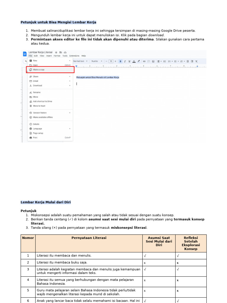 Lembar Kerja Literasi | PDF
