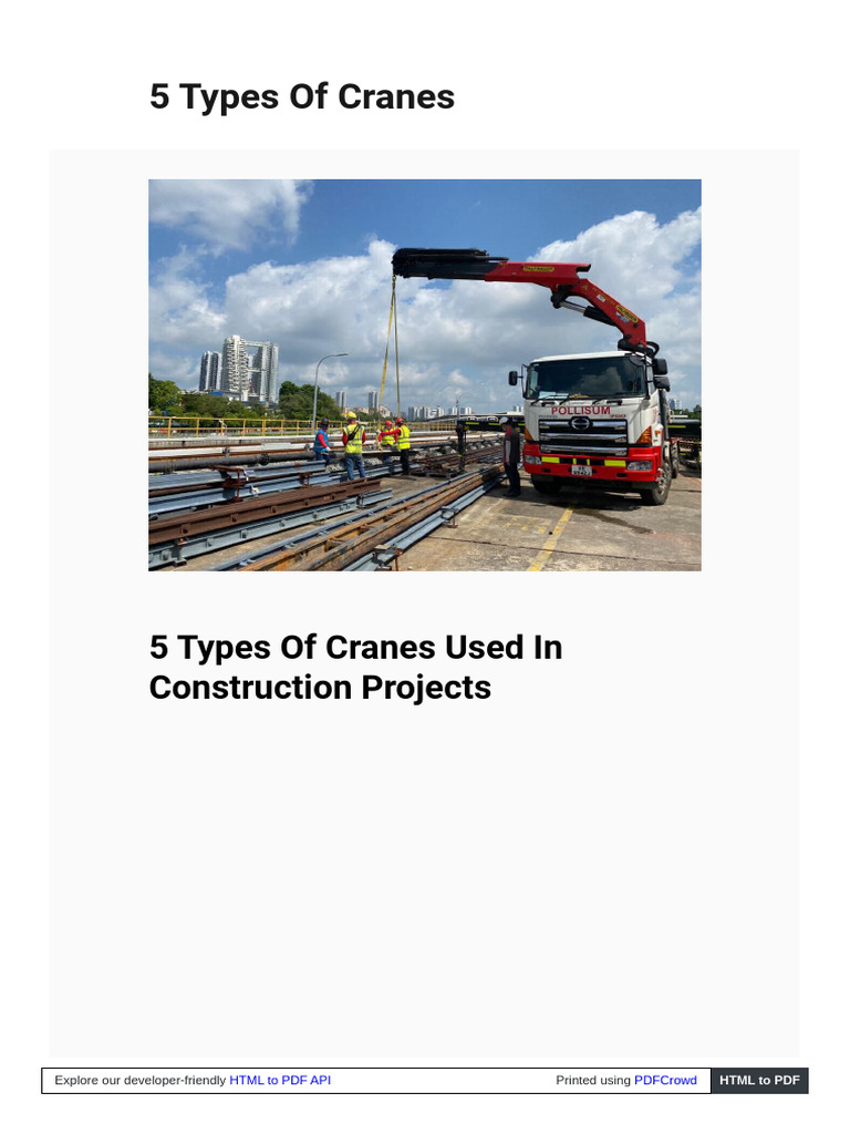 WWW Pollisum Com Blog Types of Cranes | PDF | Crane (Machine ...