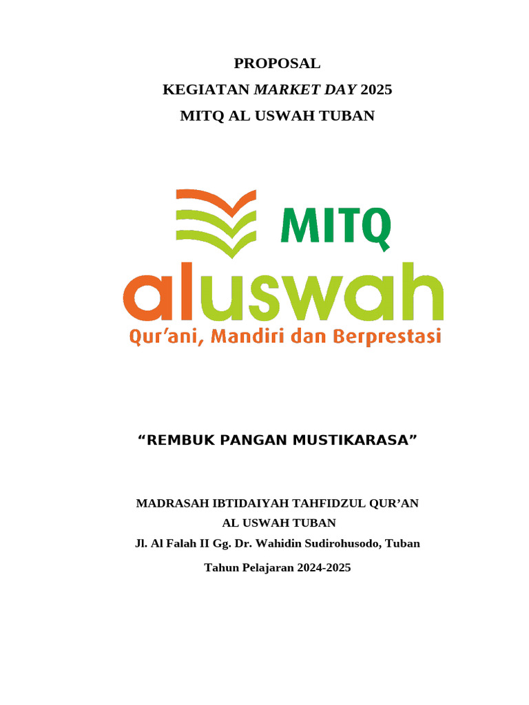 Proposal Market day 2025 | PDF