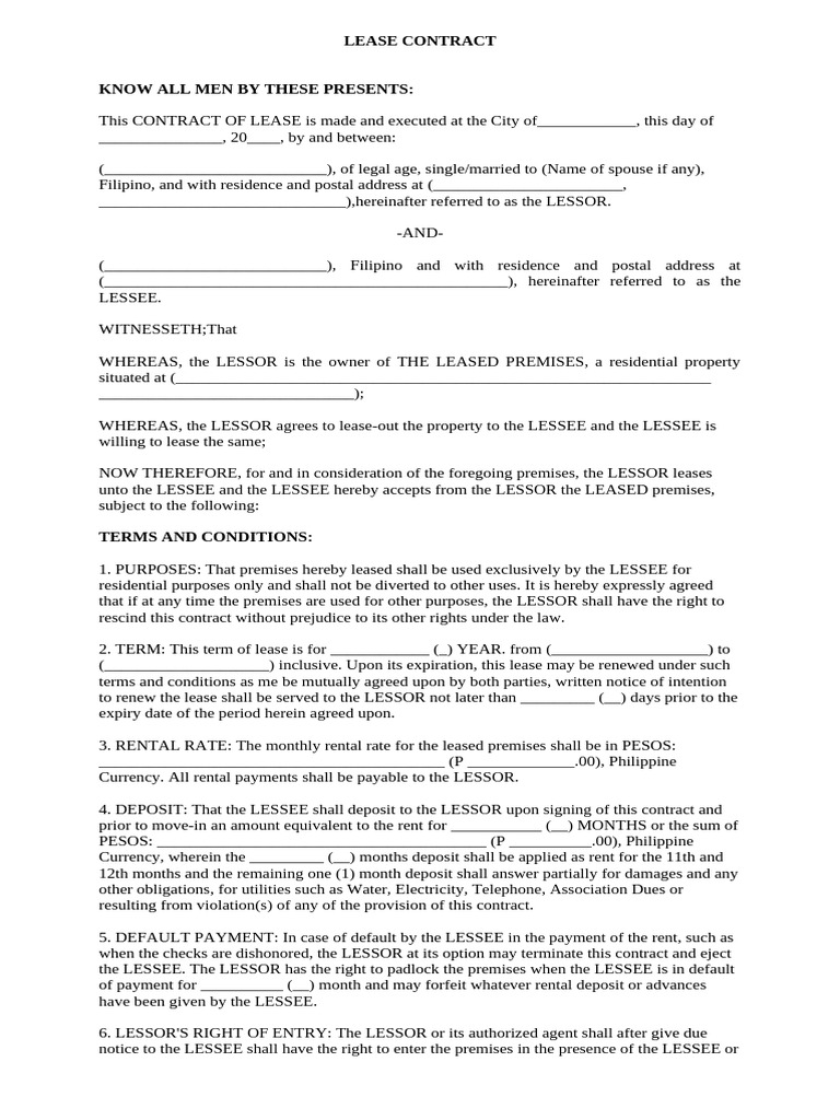 Lease Contract | PDF | Lease | Natural Resources Law