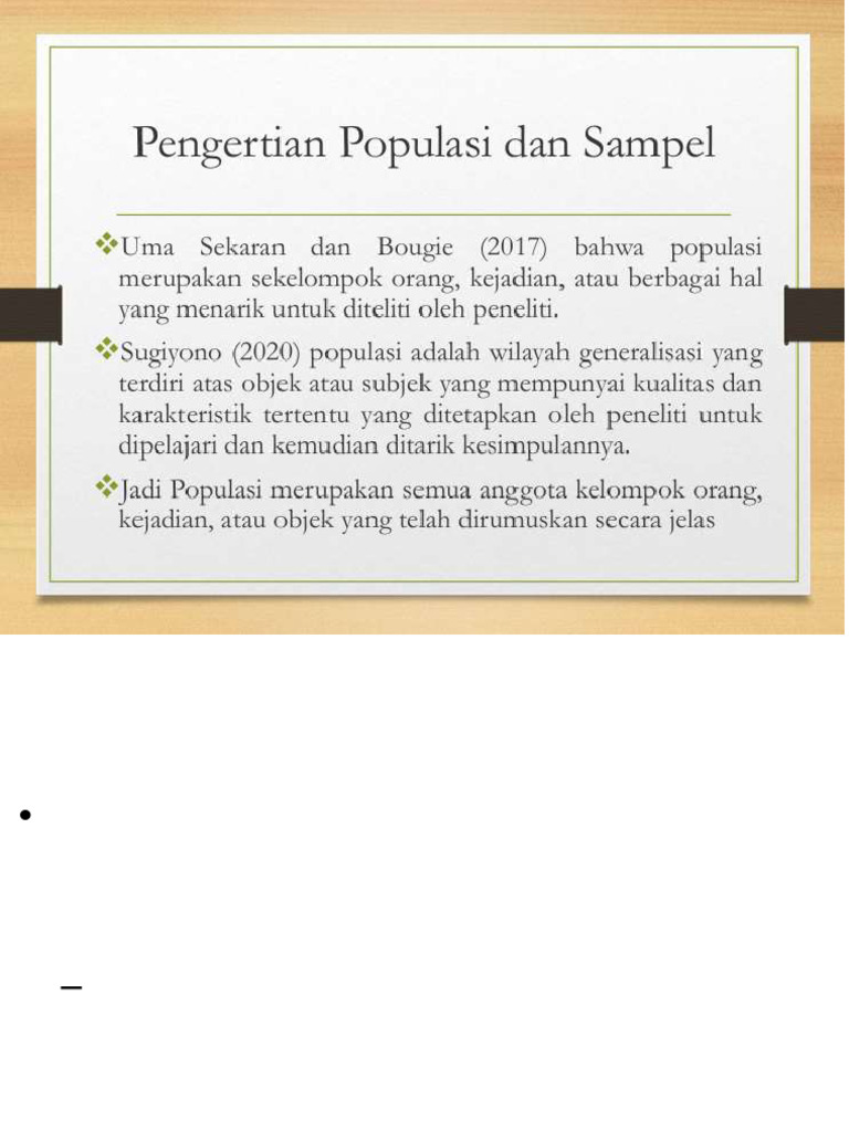 Populasi Sampel Dan Teknik Sampel | PDF