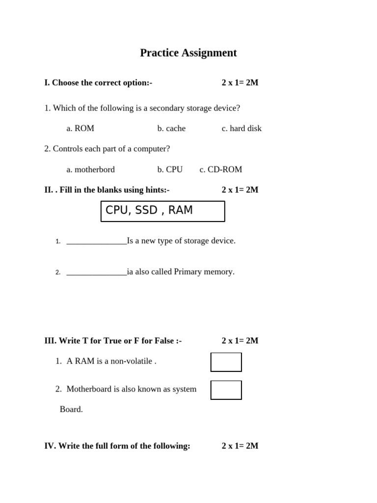 Practice Assignment-4TH | PDF