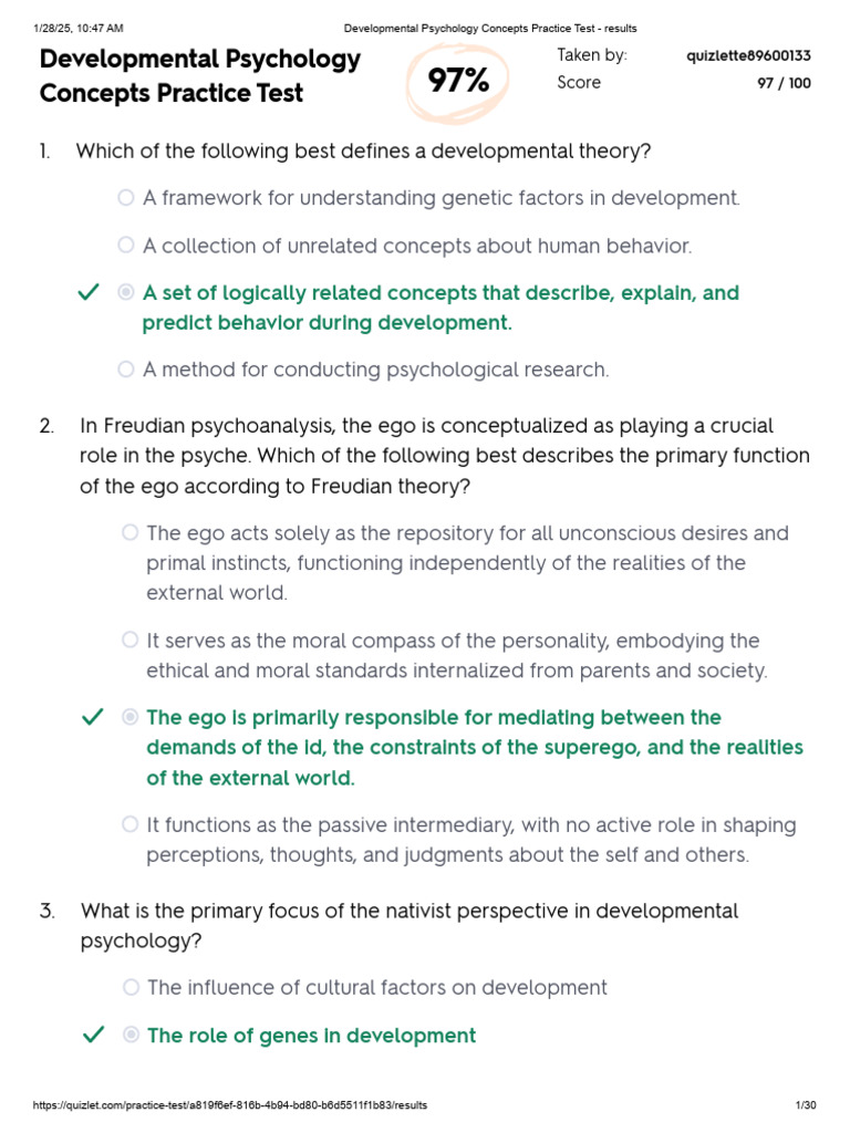 Nature and Nurture Test | PDF | Developmental Psychology | Psychology
