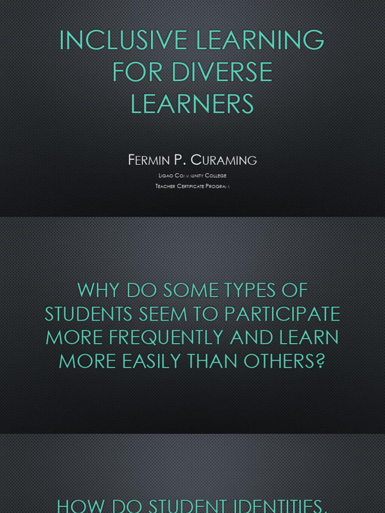 Understanding Diversity of Learners | PDF | Inclusion (Education ...