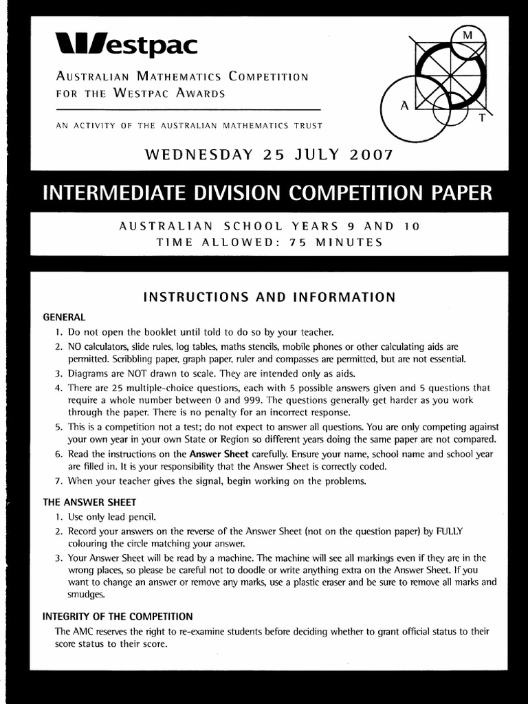2007-Intermediate Division | PDF