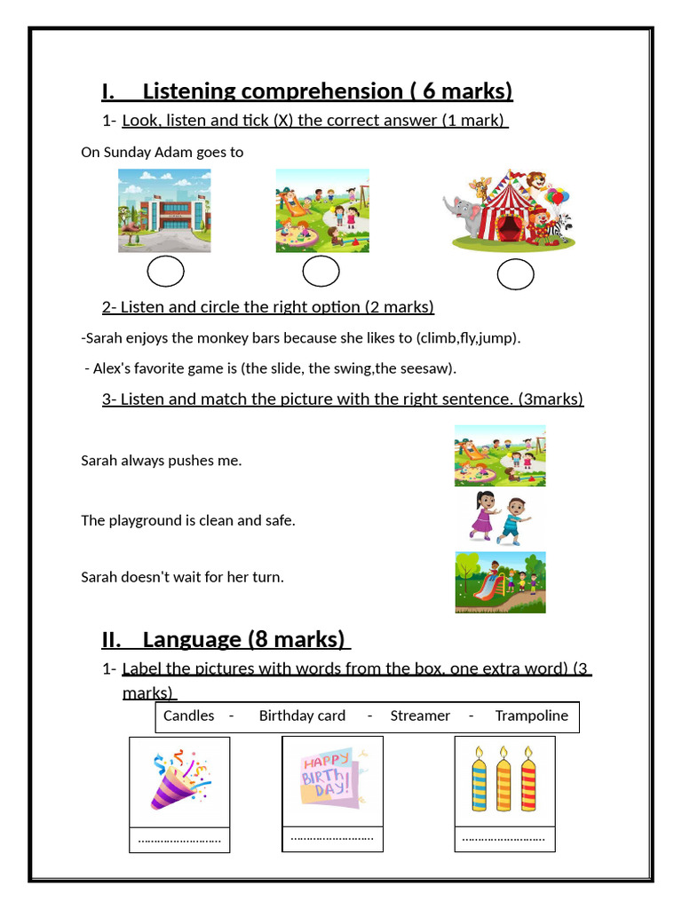 Listening Comprehension and Language Exercises | PDF
