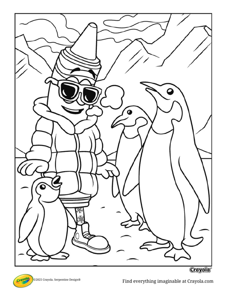 Blizz's Penguin Friends - Limited Edition Crayola Color Coloring Page | PDF