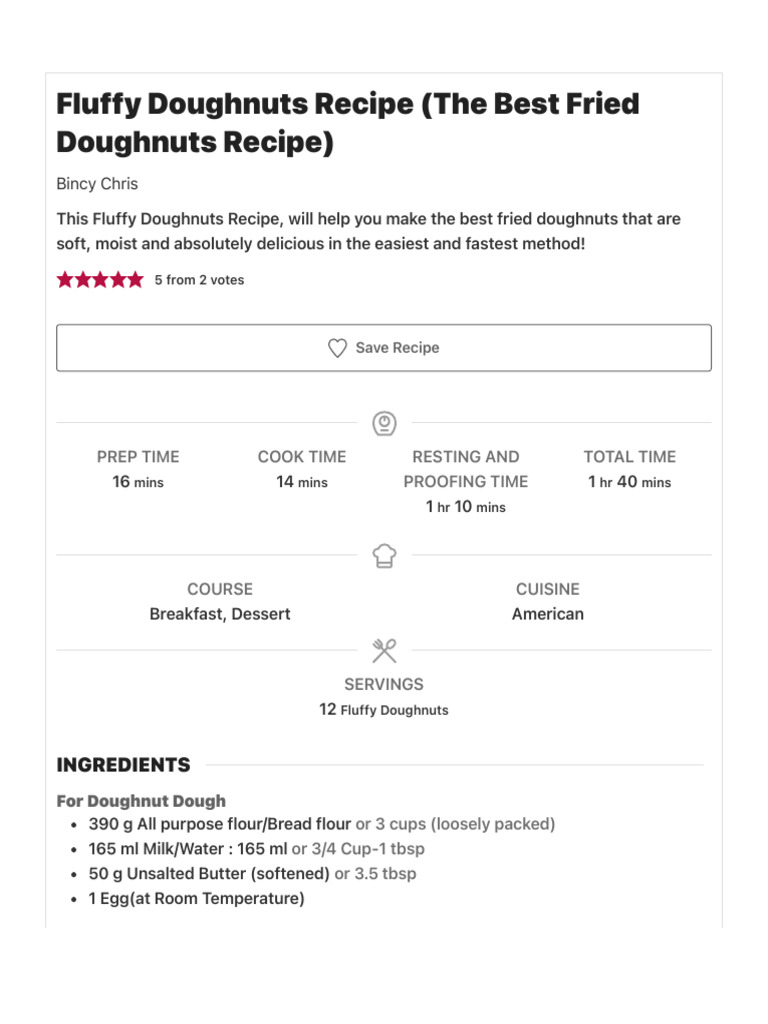 Fluffy Doughnuts Recipe (The Best Fried Doughnuts Recipe ...