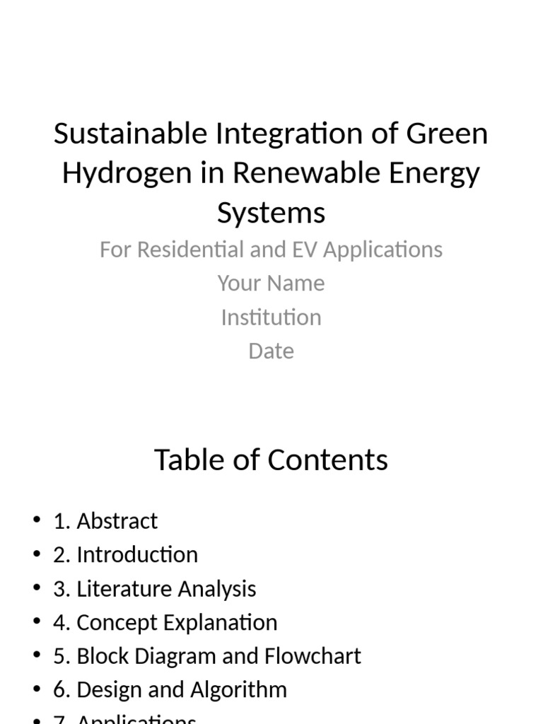 Sustainable Green Hydrogen Seminar | PDF | Renewable Energy | Energy ...