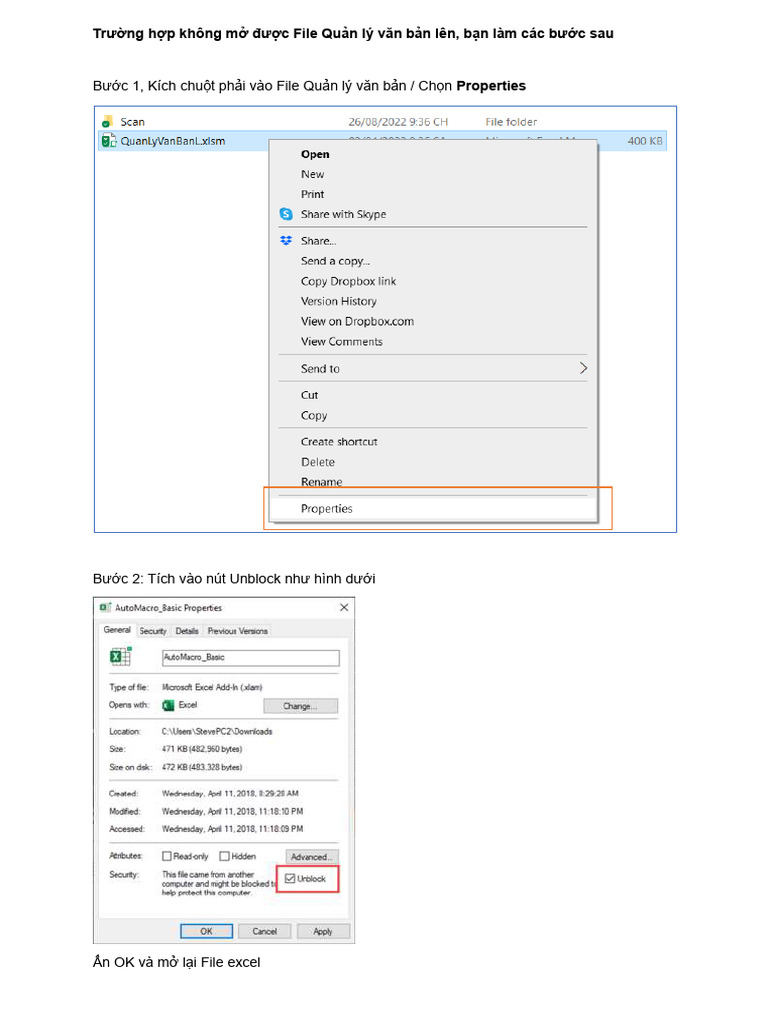 Huong Dan Khi Khong Mo Duoc File | PDF