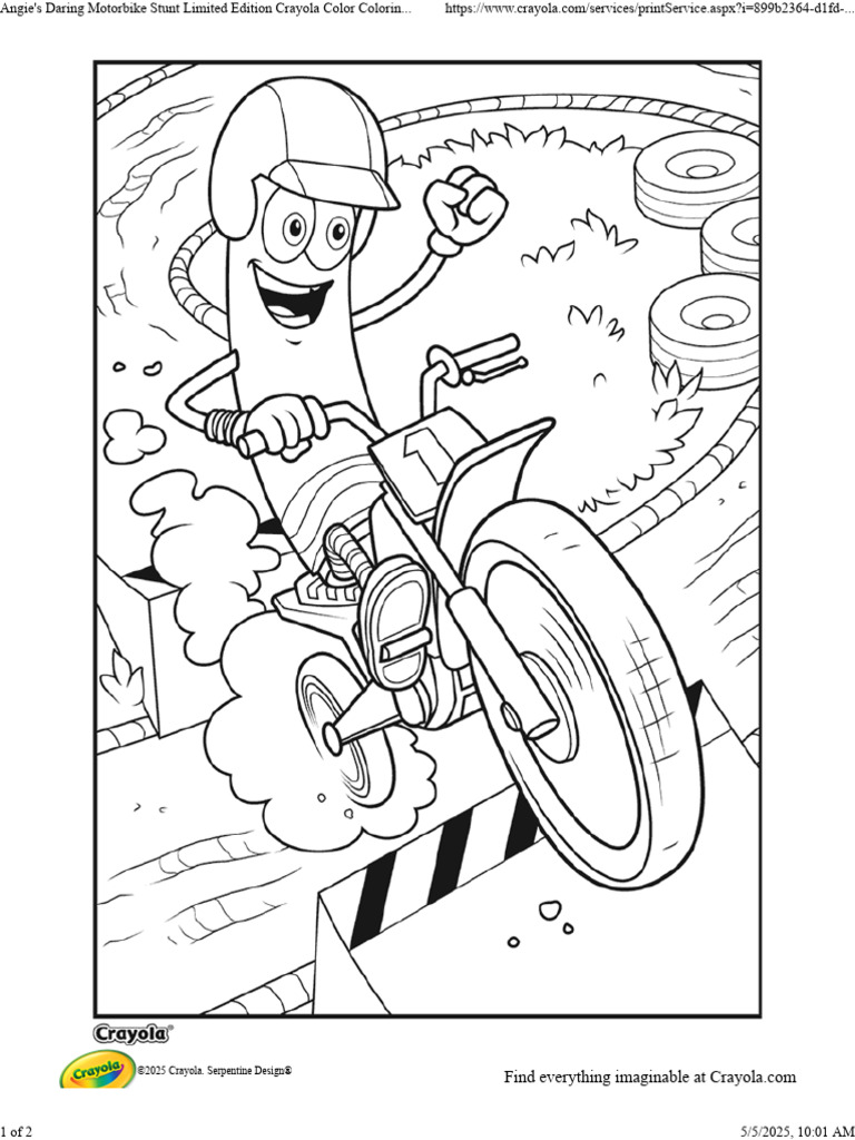 Angie's Daring Motorbike Stunt Limited Edition Crayola Color Coloring ...