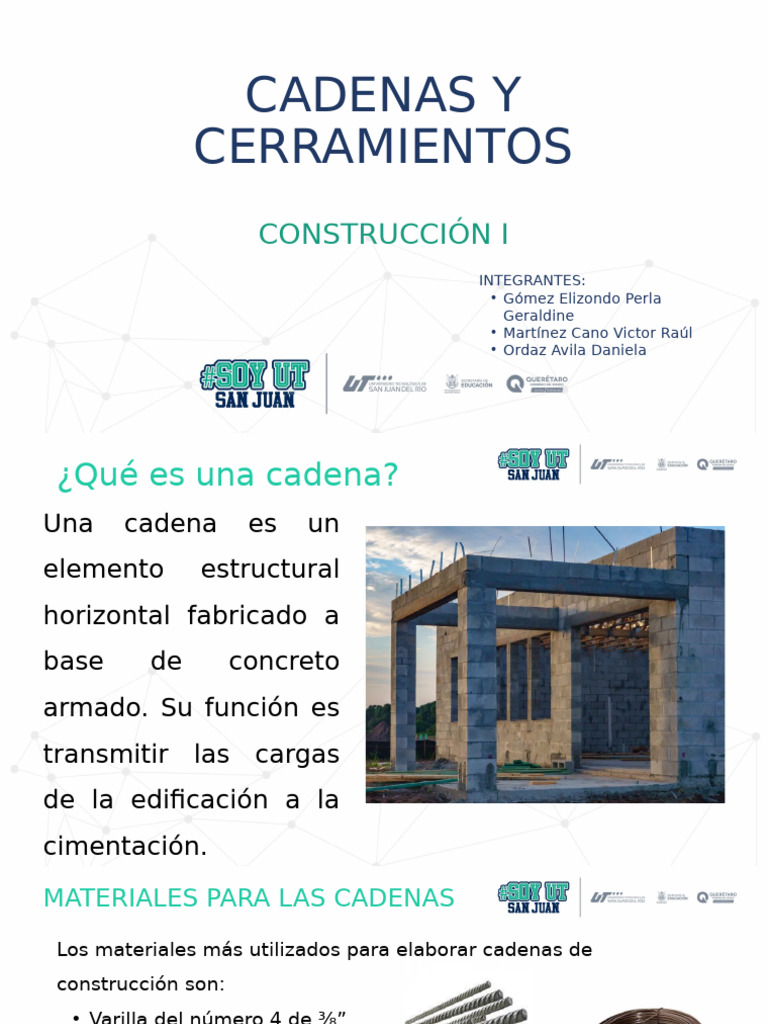 Tipos y Funciones de Cadenas en Construcción | PDF | Hormigón ...