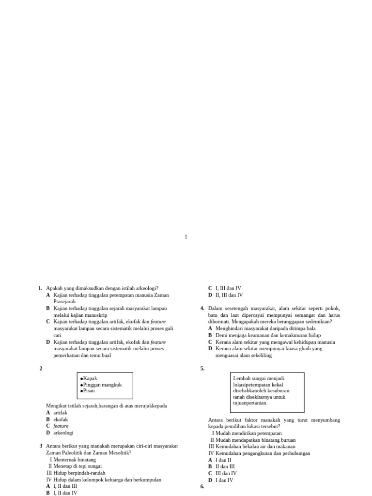 Latihan Objektif Sejarah Tingkatan 4 | PDF
