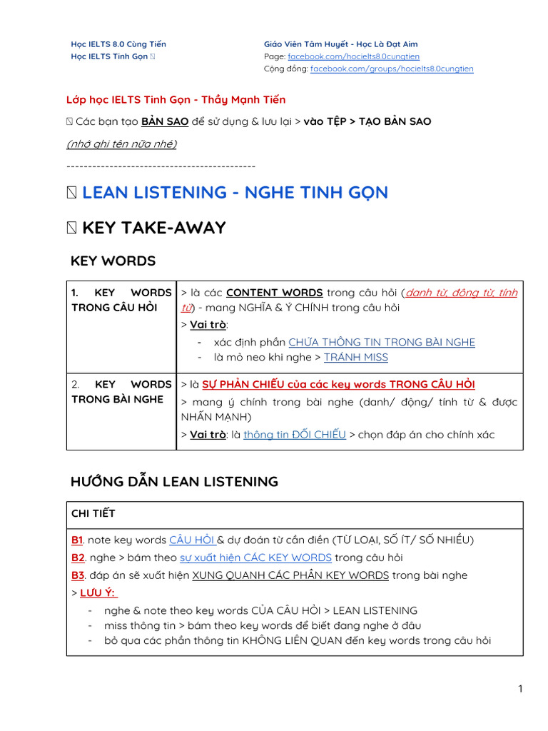 Session 4 - Handout - Lean Listening - Practice | PDF
